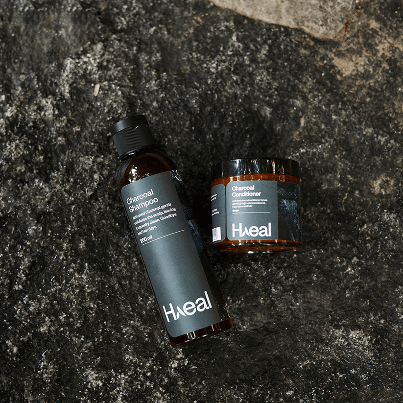 HAEAL Supercool Charcoal Shampoo 200ml + Conditioner for Deep Cleansin